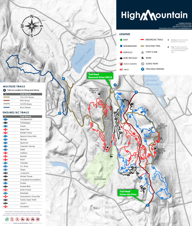 High Mountain Park NJ Trail Map - Paul Ozzello Photography